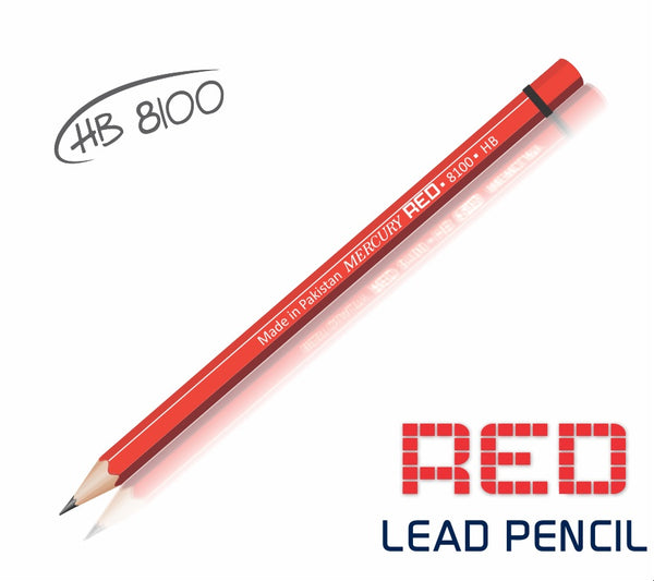 Mercury Red Hexagonal Graphite Lead Pencil HB . 3 Different Body Color ...